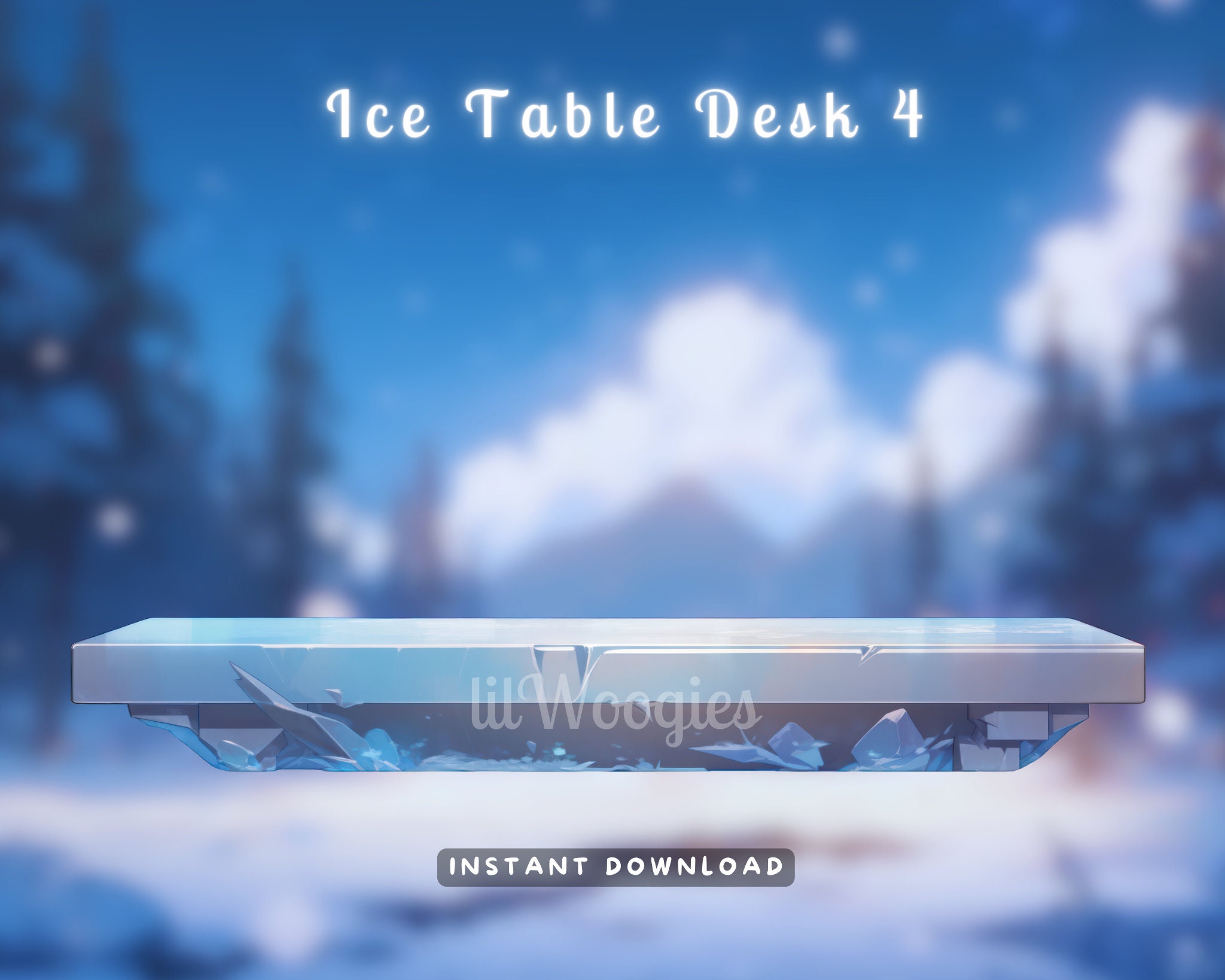 5x Ice Table Desks Pngtuber Transparent Cute Vtuber Assets Christmas ...