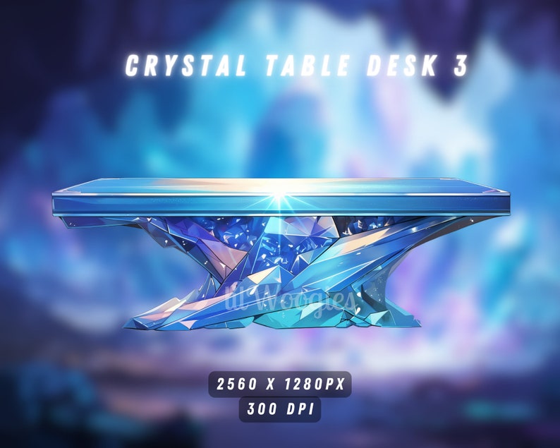 Vtuber Crystal Table Desks 5x Pngtuber Transparent Props Cute Assets ...