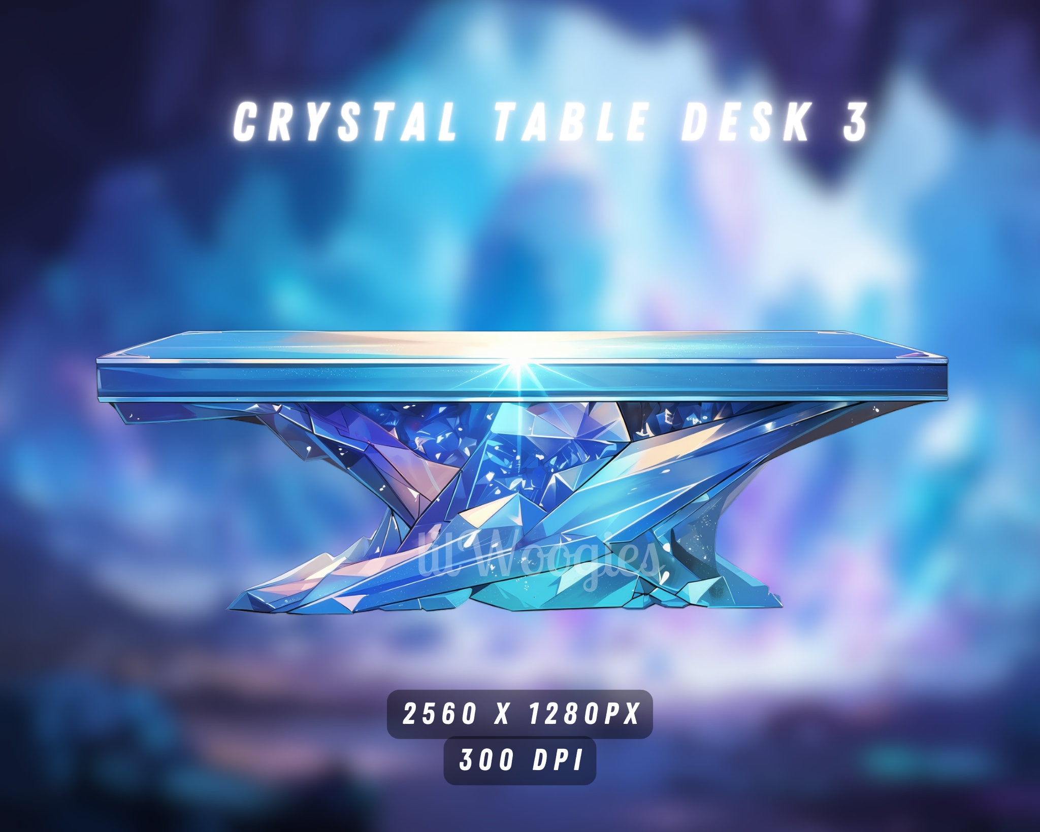 Vtuber Crystal Table Desks 5x | Pngtuber | Transparent Props | Cute ...