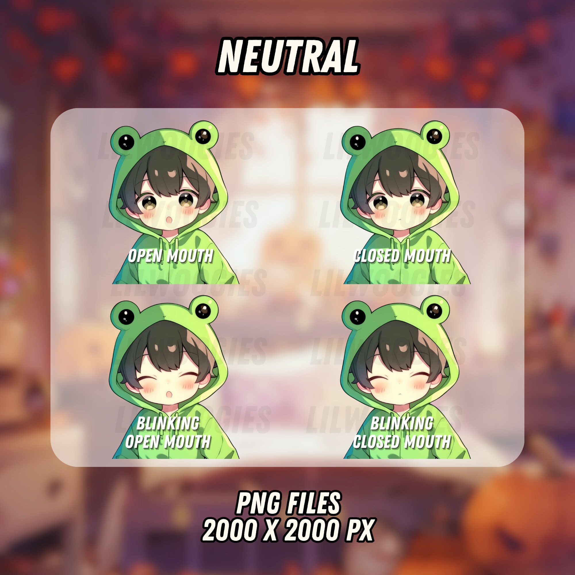 Cute Frog Boy Pngtuber | Kawaii | Ready for Twitch | Vtuber Avatar ...