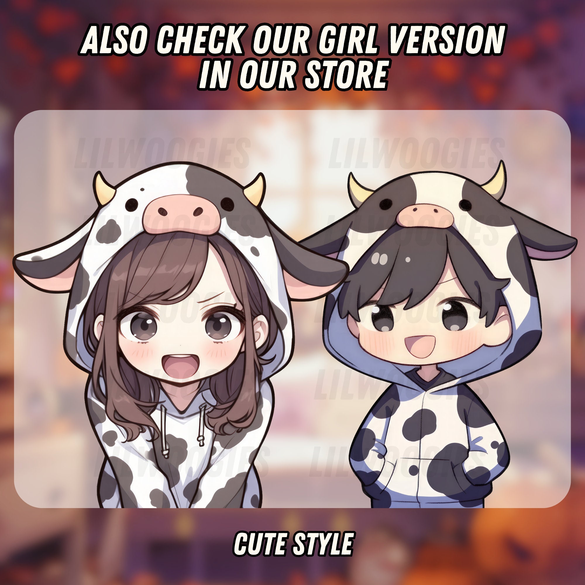 Cute Cow Boy Pngtuber Kawaii Ready for Twitch Vtuber Avatar Streaming ...