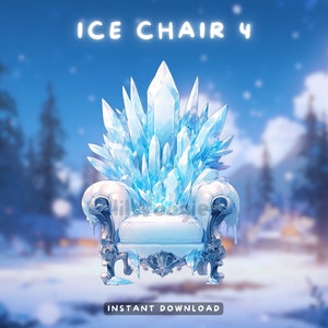 4x Vtuber Ice Throne Chairs | Pngtuber | Transparent | Cute | Assets ...