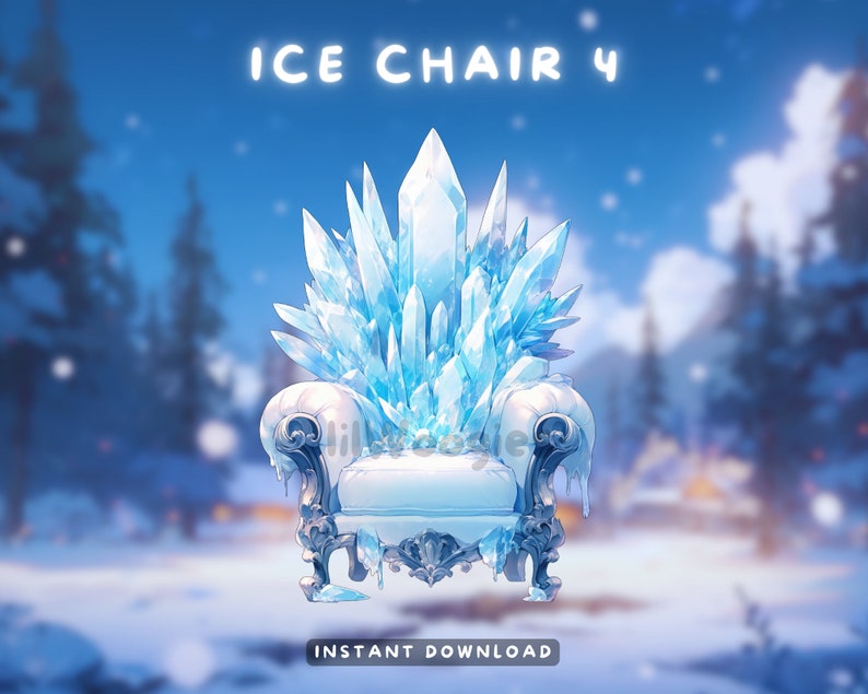 4x Vtuber Ice Throne Chairs | Pngtuber | Transparent | Cute | Assets ...