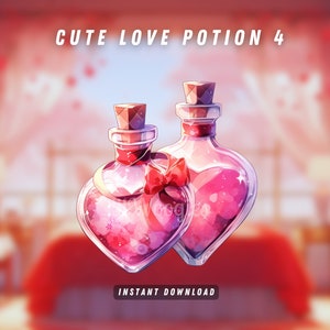5x Cute Valentine Love Potions | Vtuber Assets | Cute Perfume | Anime ...