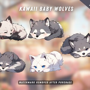 5x Kawaii Wolves | Best Friends | Vtuber Pets | Cute Wolf | Anime ...