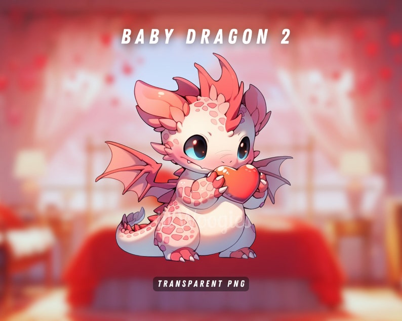 5x Kawaii Baby Dragon | Valentine | Vtuber Assets | Fantasy Pets ...