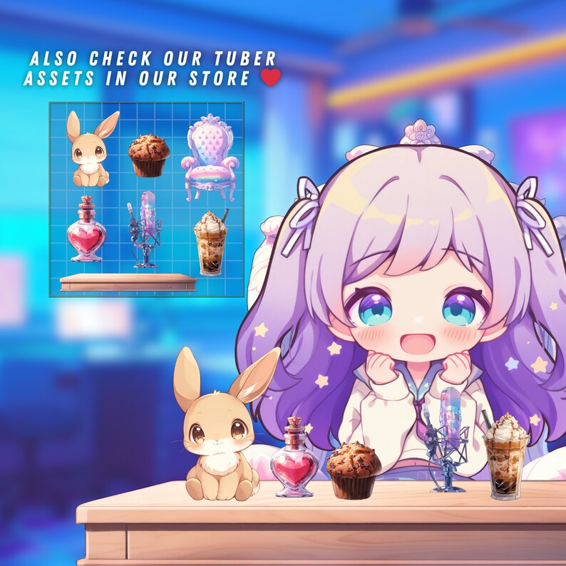 Cute Idol Girl Pngtuber Kawaii School Ready for Twitch Vtuber Avatar ...