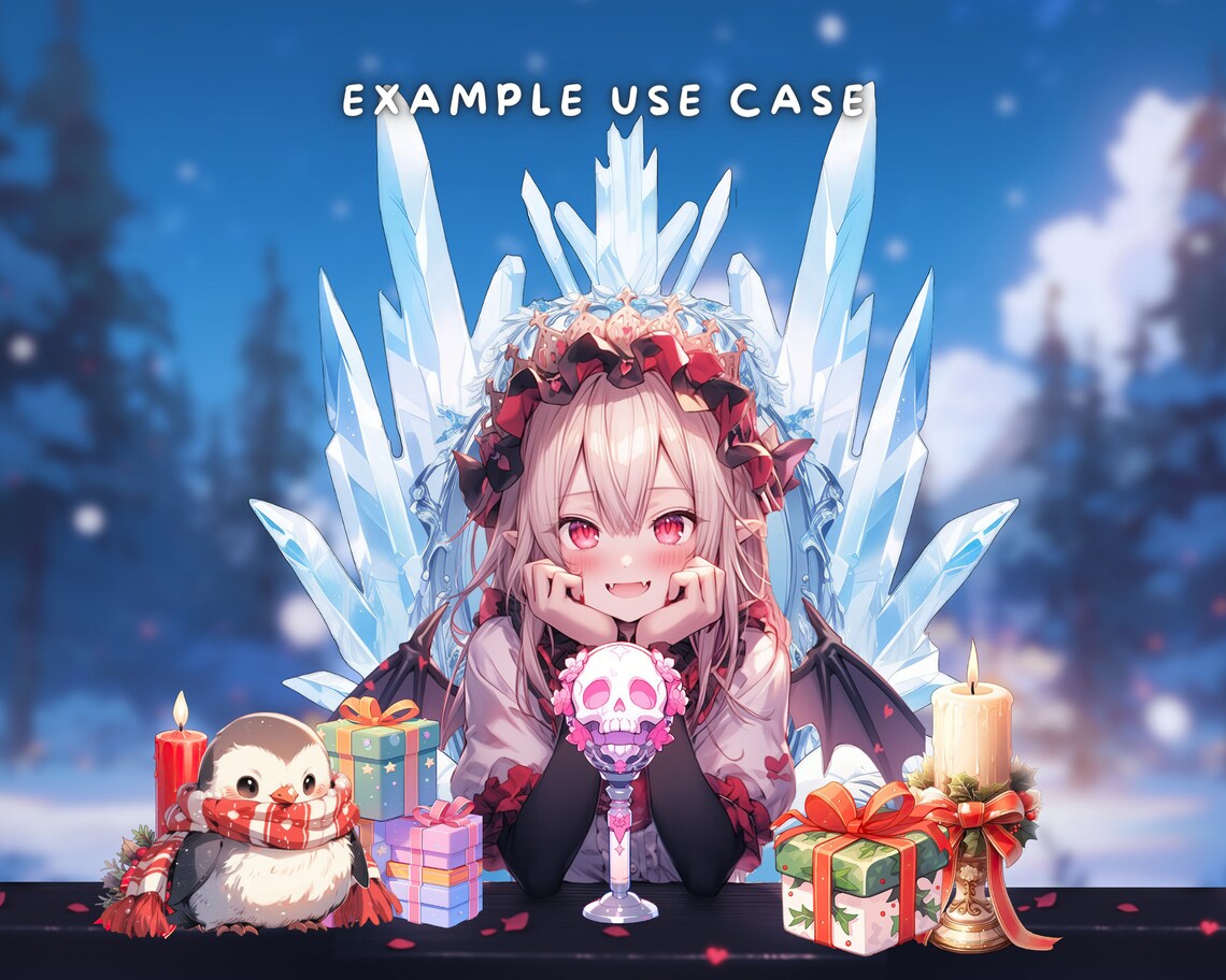 4x Vtuber Ice Throne Chairs | Pngtuber | Transparent | Cute | Assets ...