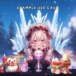 4x Vtuber Ice Throne Chairs | Pngtuber | Transparent | Cute | Assets ...