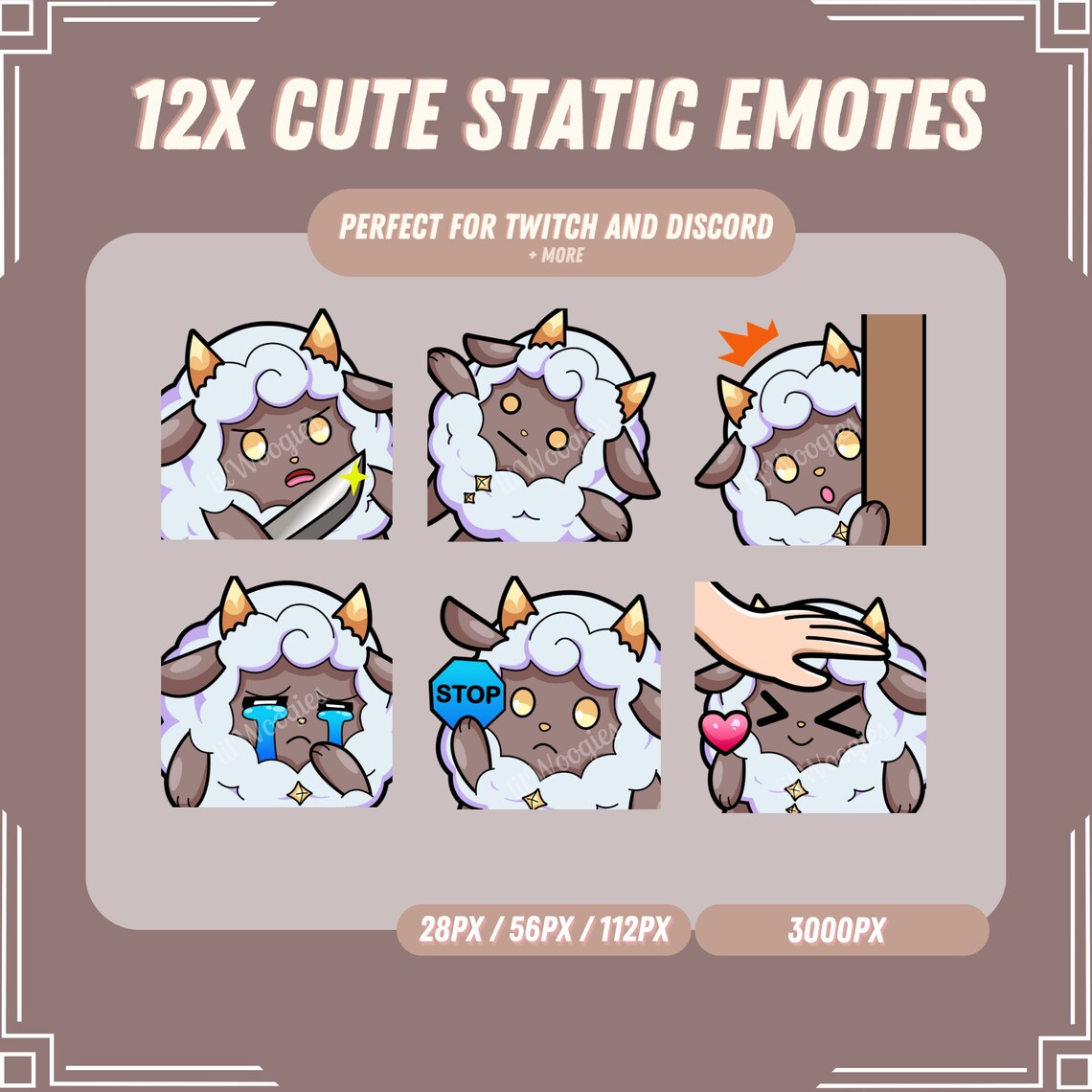 12 Palworld Lamball Twitch Emotes, Twitch Sub Emotes, Chibi Emotes ...