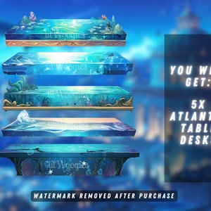 Vtuber Atlantis Table Desks 5x | Pngtuber | Transparent Props | Cute ...