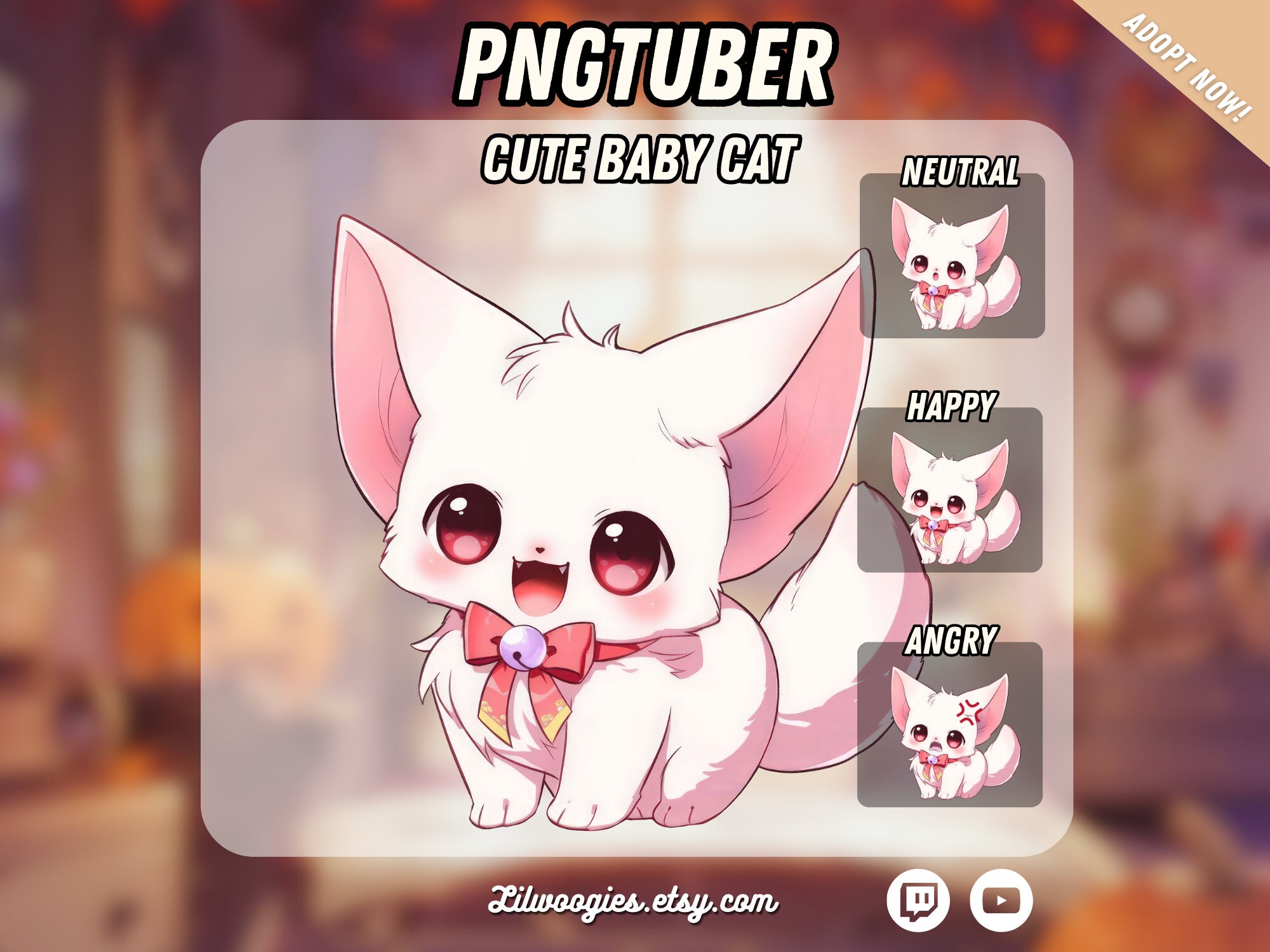 Cute Cat Pngtuber | Kawaii | Ready for Twitch | Vtuber Avatar Streaming ...