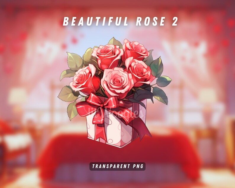 5x Valentine Roses Love-themed Roses Vtuber Assets Anime Pngtuber ...