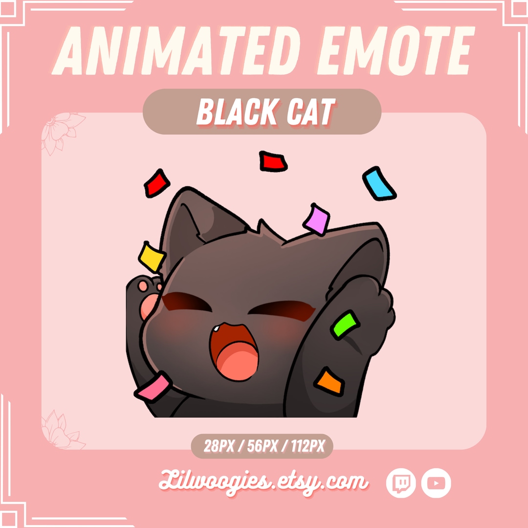 Animated Twitch Emote, Cat Emote, Cute Black Cat Emote, Funny Emote ...