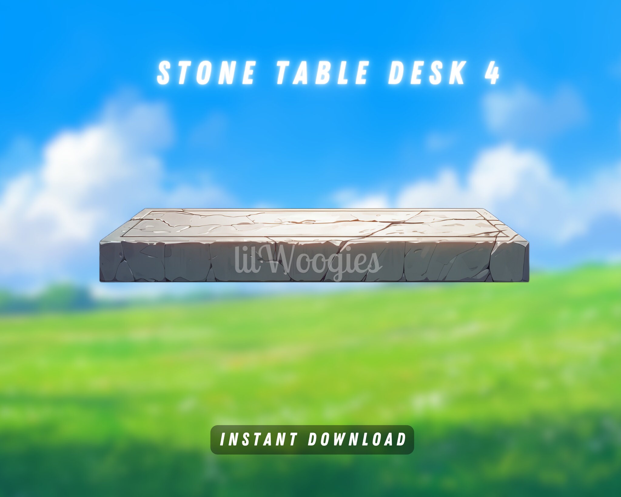 Vtuber Stone Table Desks 5x | Pngtuber | Transparent Props | Cute ...