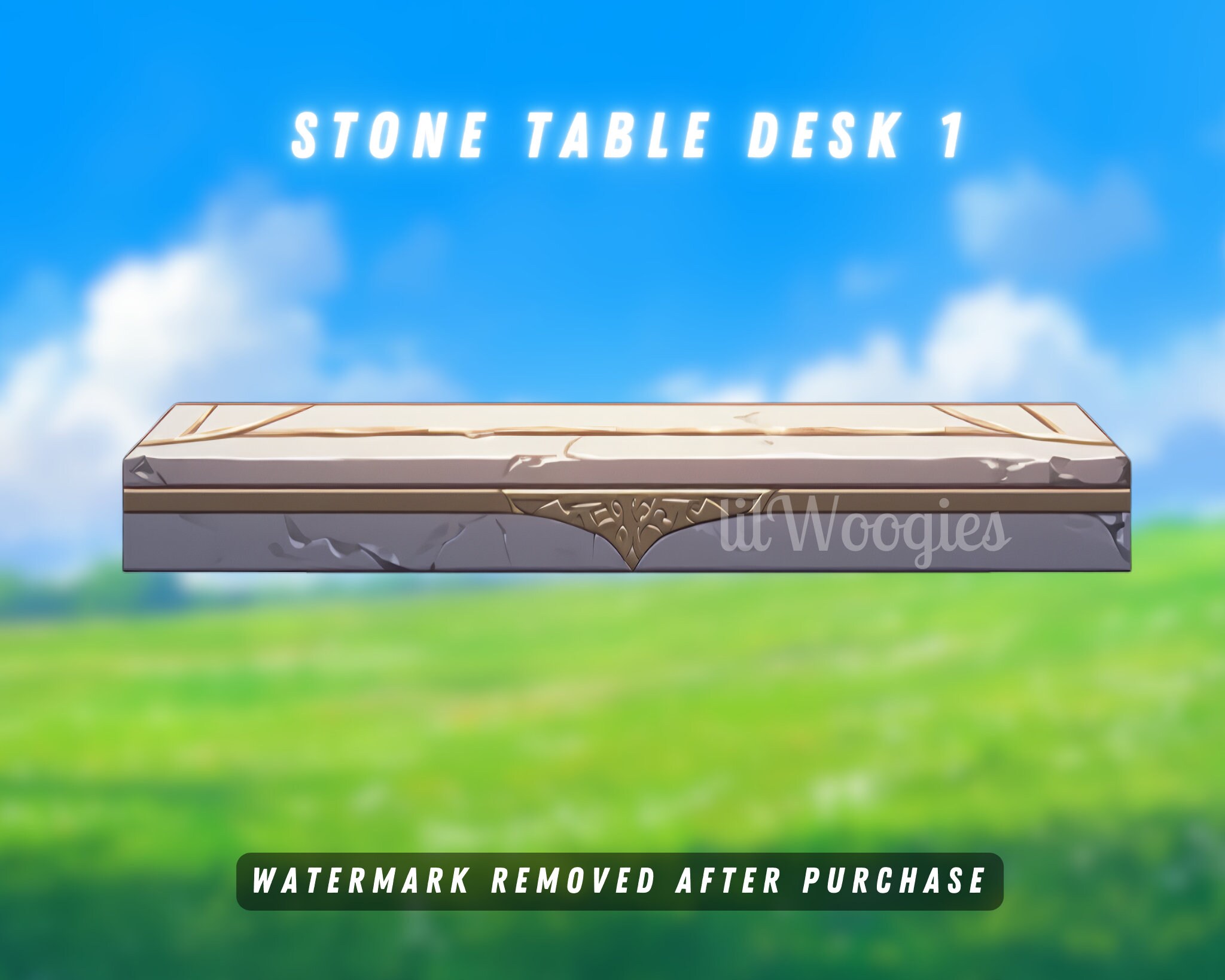 Vtuber Stone Table Desks 5x | Pngtuber | Transparent Props | Cute ...