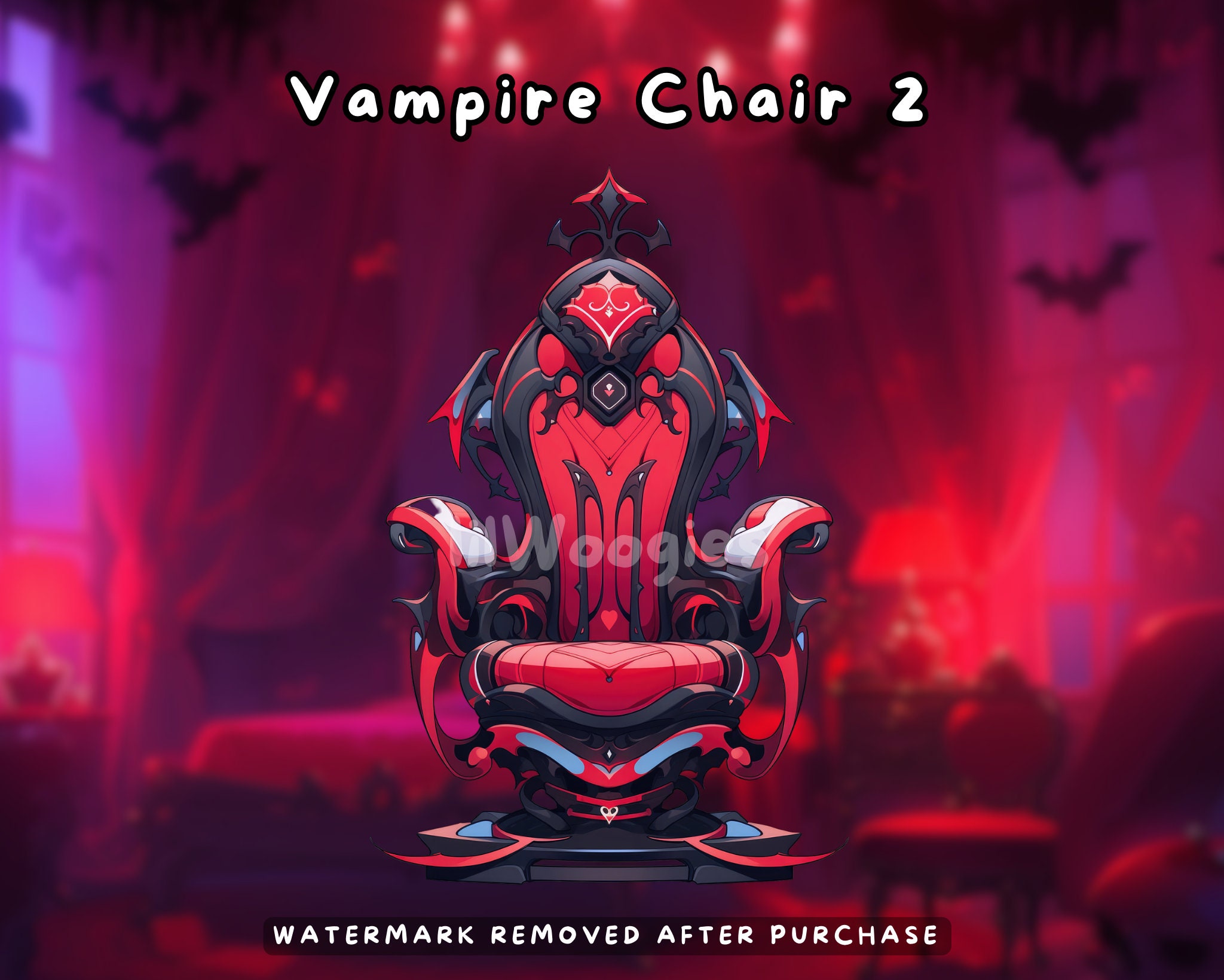4x Vtuber Vampire Chairs | Transparent | Cute | Kawaii | Halloween ...