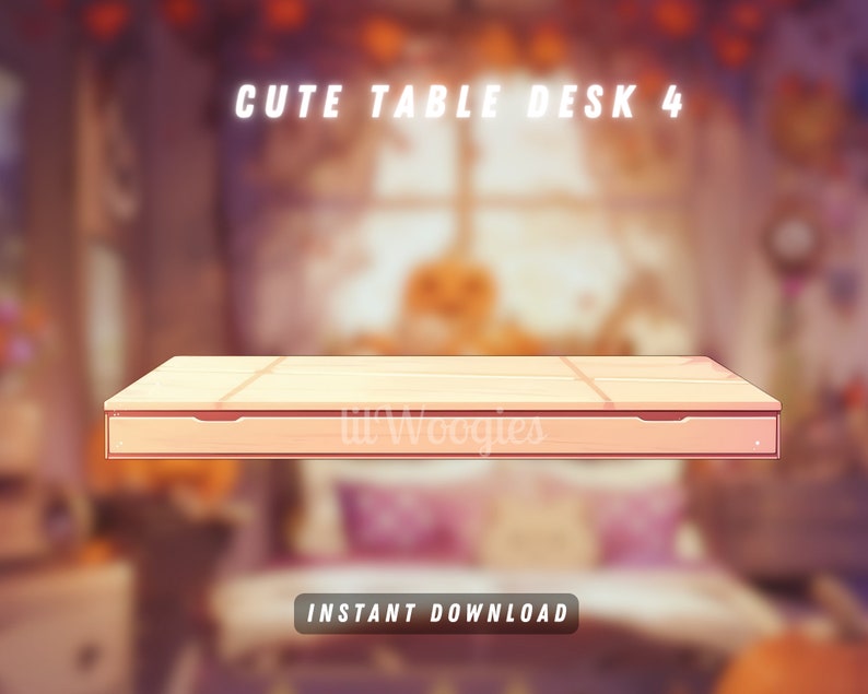 Vtuber Cute Table Desks 5x Pngtuber Transparent Props Cute Assets Stand ...