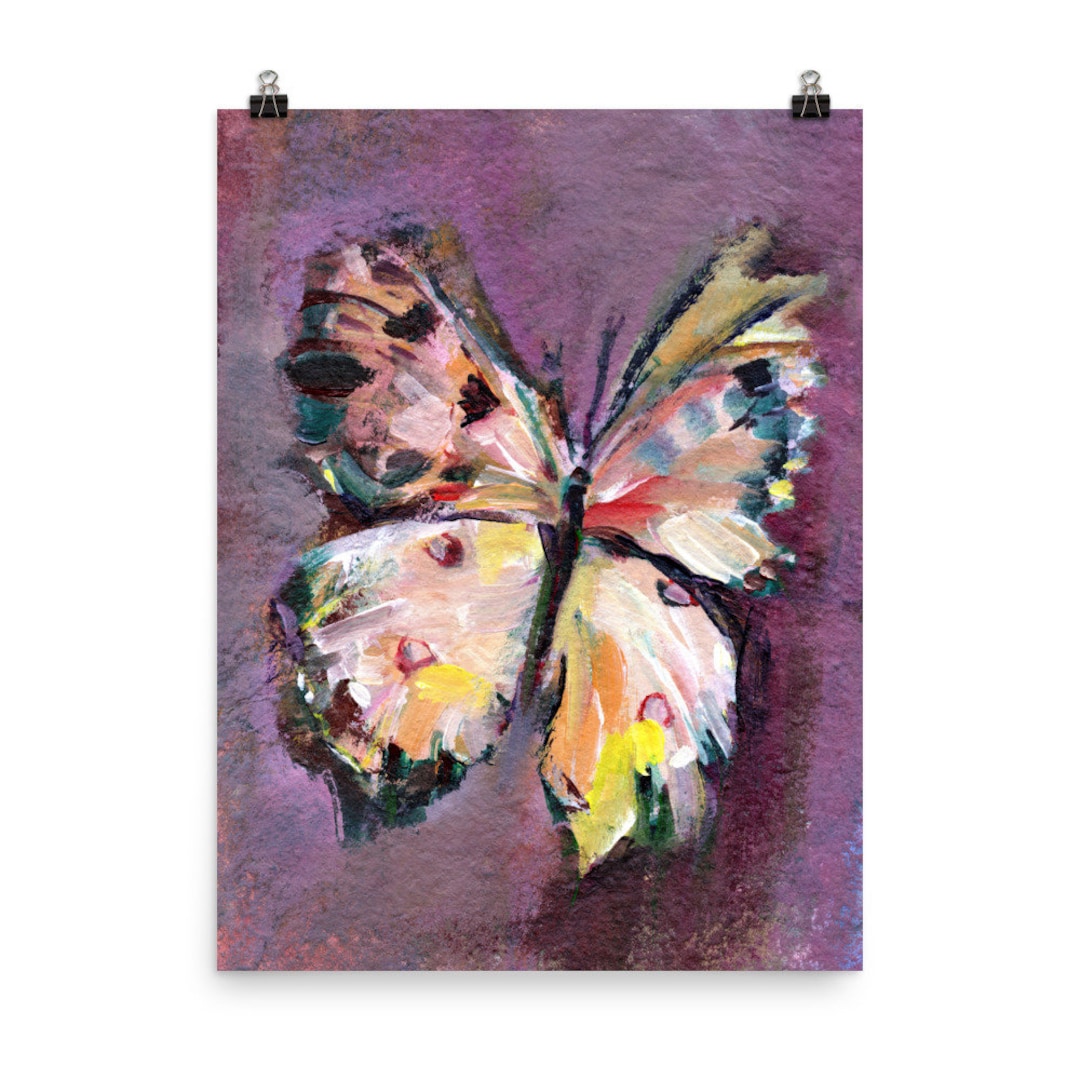 Monarch Butterfly Art Print: Lilac Moth Poster, Wall Art - Etsy