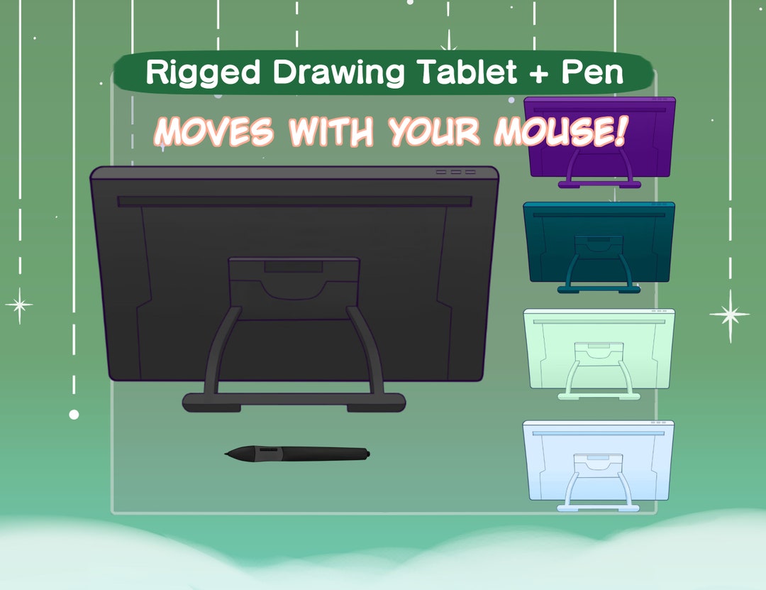 Vtuber Drawing Tablet Asset | Rigged Drawing Tablet Pen | Animated ...