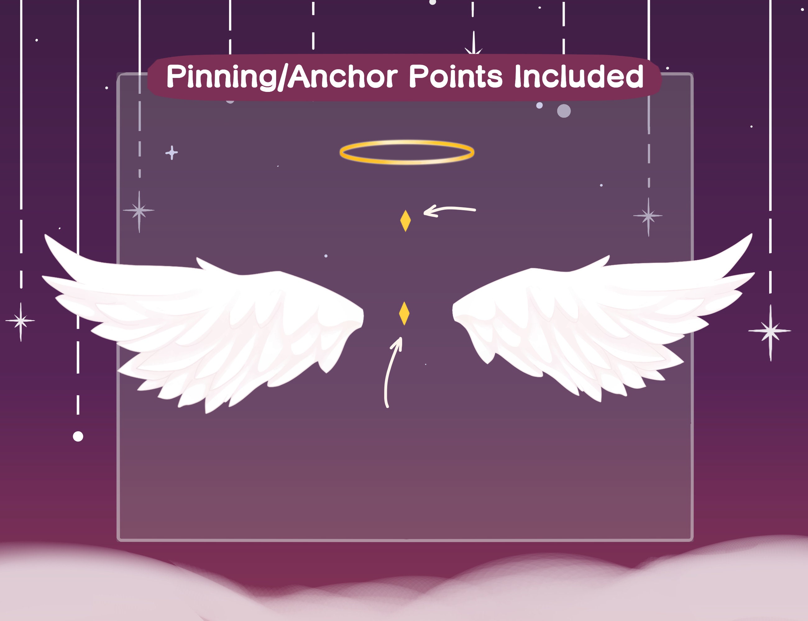 Vtuber Angel Wings Asset | White Wings Asset | Angel Halo White Wings ...