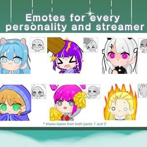 Emote Base Pack 1 | Twitch Emote Chibi Bases | Vtuber Youtube Discord ...