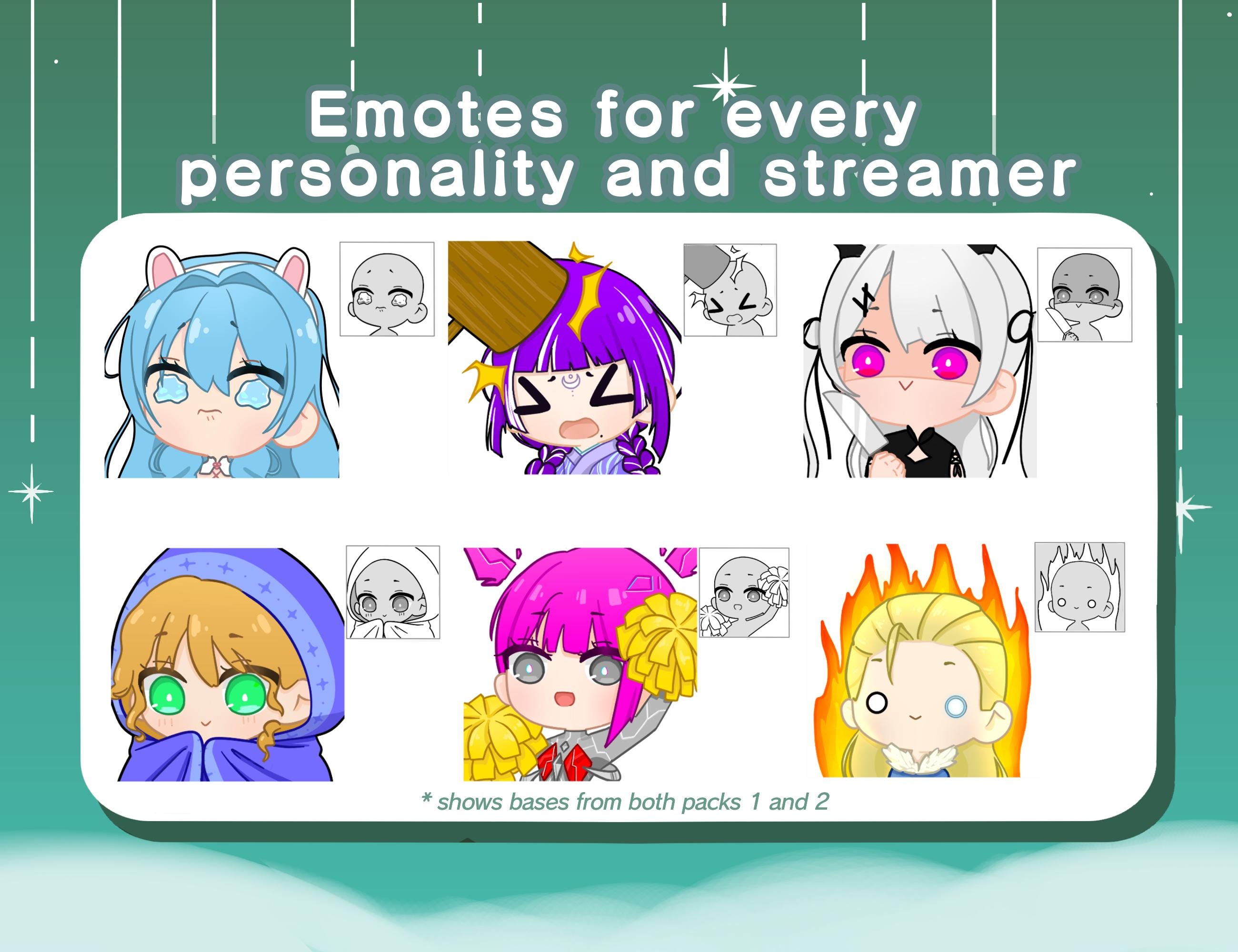 Emote Base Pack 1 | Twitch Emote Chibi Bases | Vtuber Youtube Discord ...