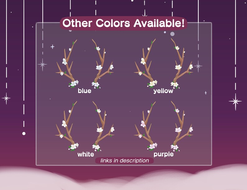 Vtuber Pink Flower Antlers and Ears Assets Cherry Blossom - Etsy