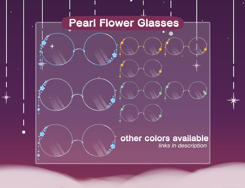 Vtuber Flower Glasses Asset Pearl Flower Glasses Flower Circle Glasses ...