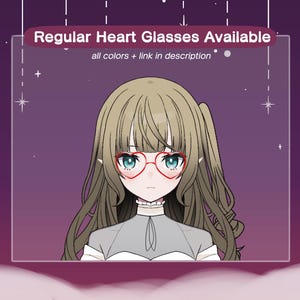 Vtuber Animated Heart Glasses Asset | Valentines Day Vtuber Assets ...