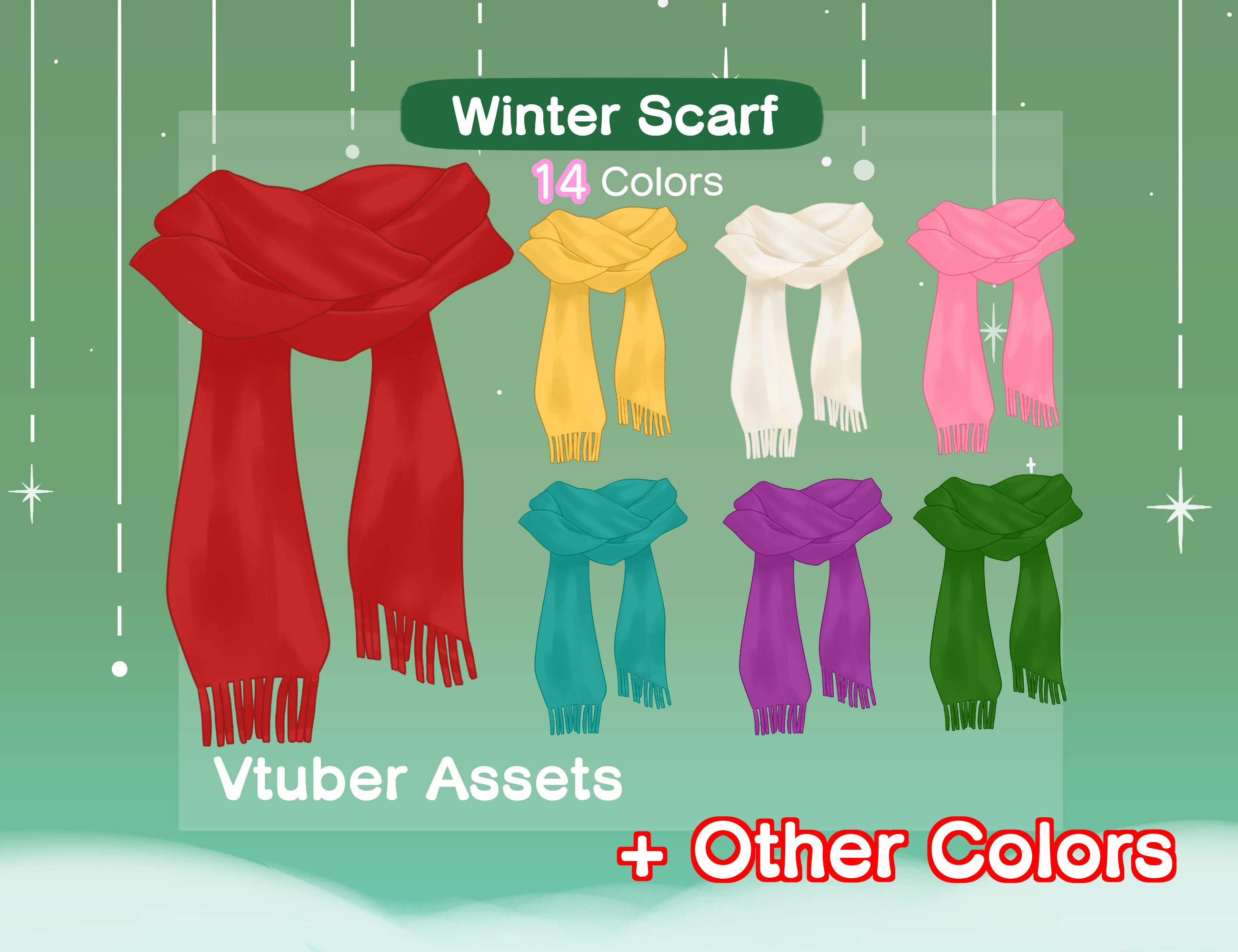 Vtuber Scarf Asset Winter Scarf Christmas Accessories - Etsy