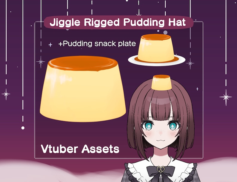 Vtuber Pudding Asset | Rigged Pudding Asset | Animated Pudding Hat ...