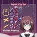 Vtuber Rabbit Bunny Hair Clips Assets | Animal Accessory | 6 Colors ...