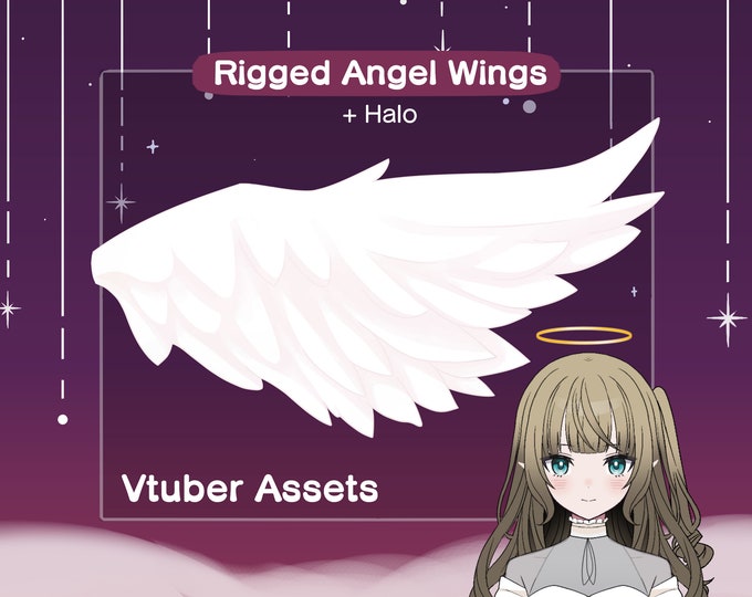 Live2d Vtuber Asset: Rigged 3D Halo + Chibi Wings - Etsy Canada