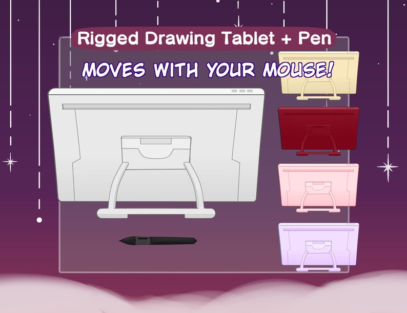 Vtuber Drawing Tablet Asset | Rigged Drawing Tablet Pen | Animated ...
