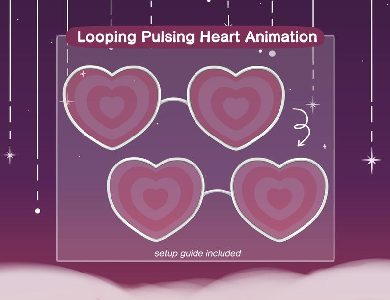 Vtuber Animated Pulsing Heart Glasses Asset | Valentines Day Vtuber ...