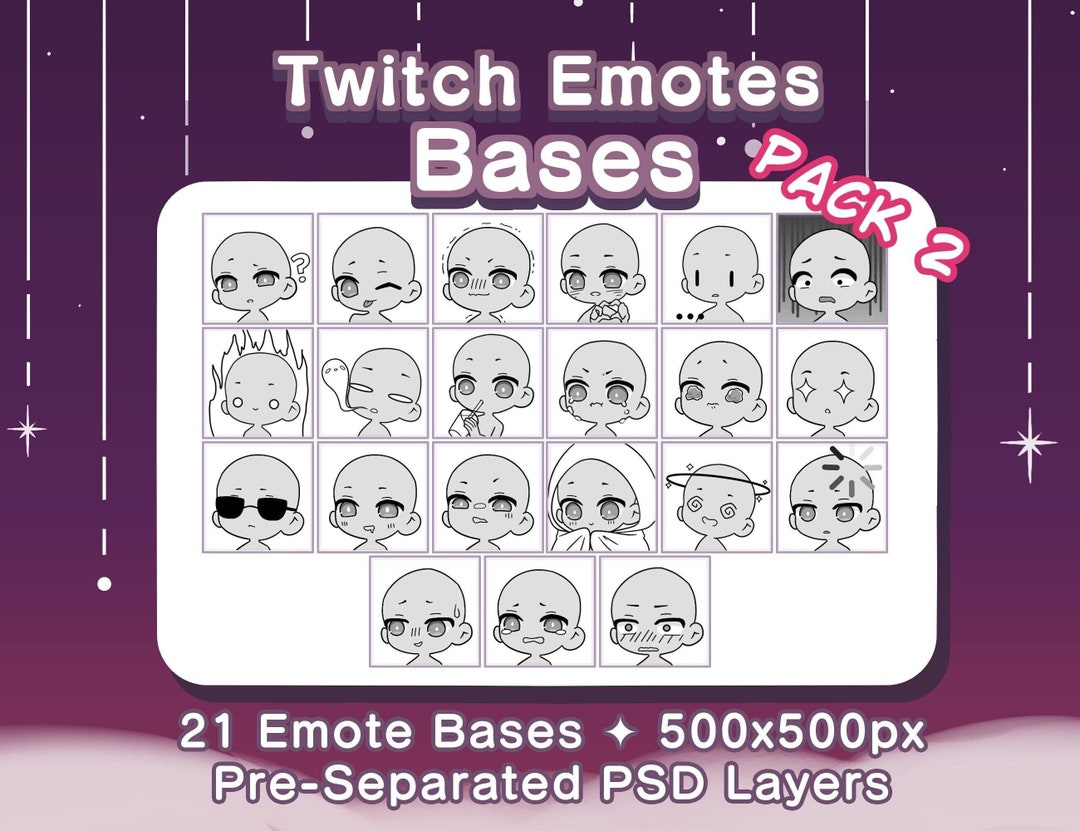 Emote Base Pack 2 | Twitch Emote Chibi Bases | Vtuber Youtube Discord ...