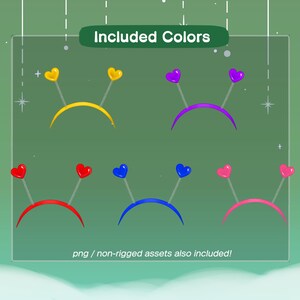 Vtuber Heart Headband Asset | Rigged Valentines Day Hair Band ...
