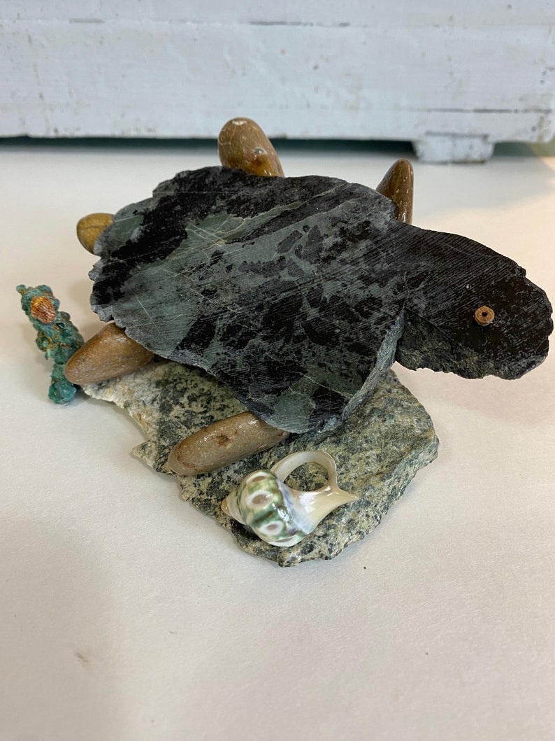 Serpentine Turtle, Table Decor, Gift for Ocean Aficionado, Underwater ...