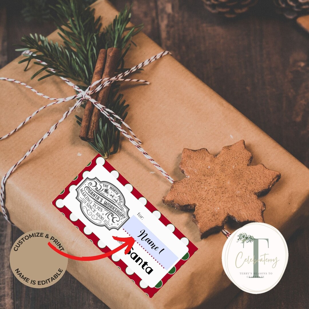 Personalized Gift Tag Stickers | Santa Gift Tag | Gift Present Stickers ...