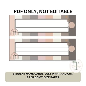 Boho Classroom Editable Template Bundle, Name Cards, Affirmation Cards ...