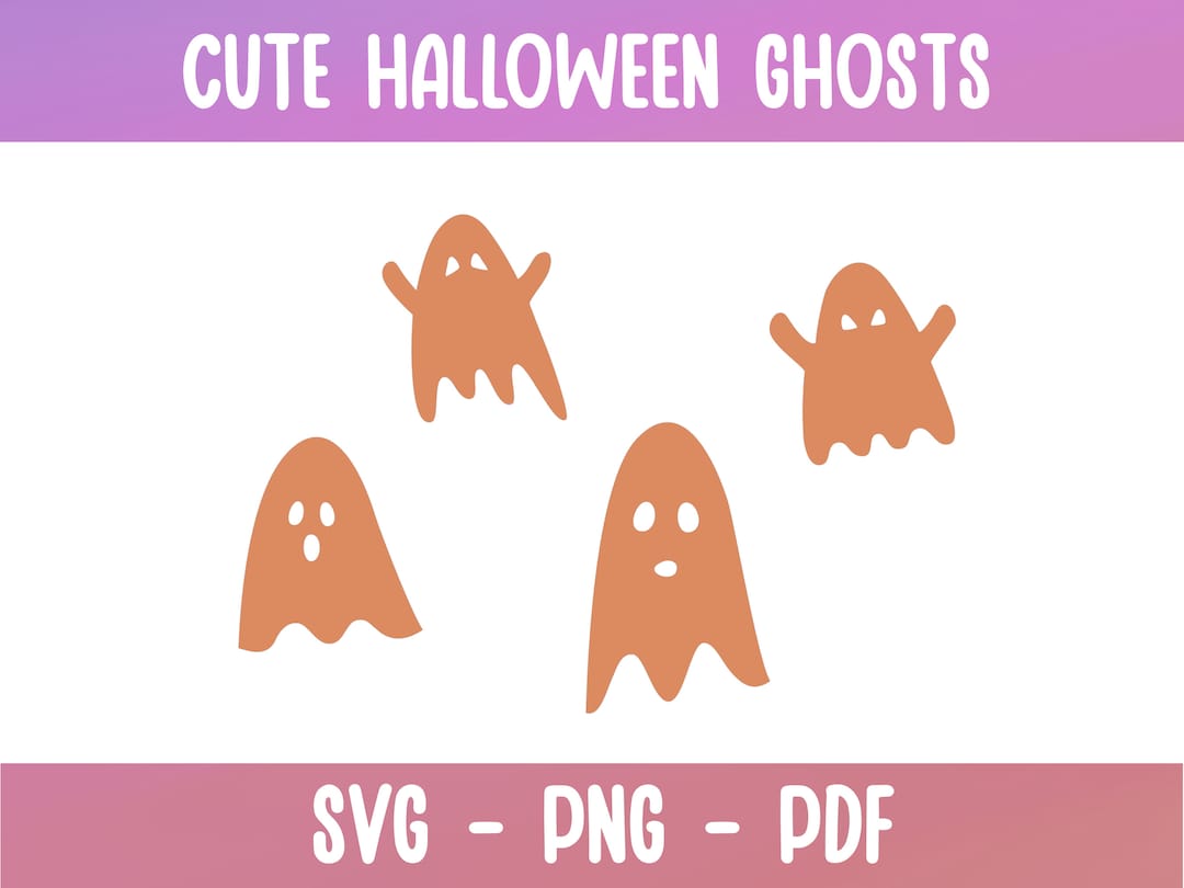 Cute Halloween Ghosts SVG & PNG for Silhouette or Cricut Plotter ...