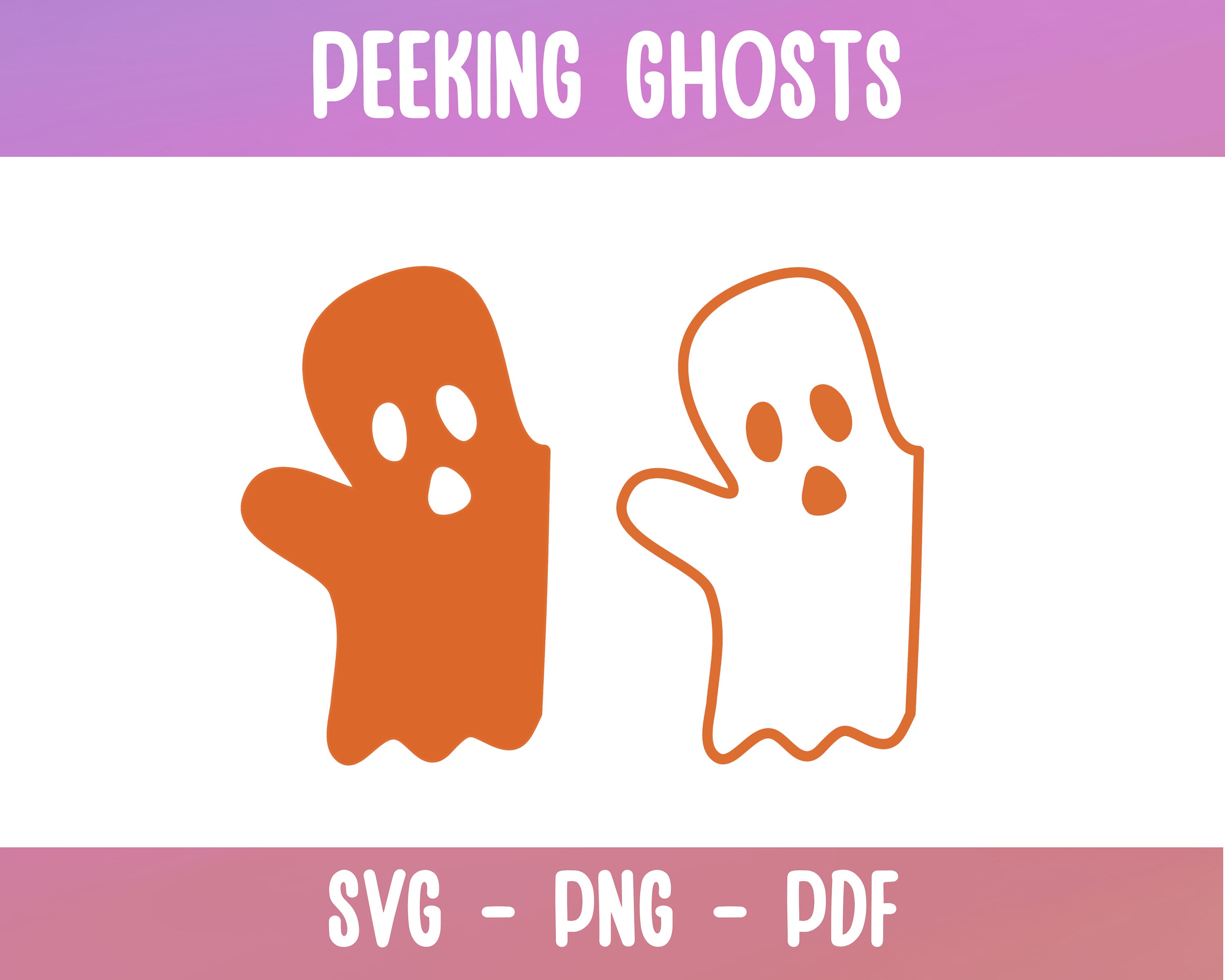 Halloween Peeking Ghosts SVG & PNG for Silhouette or Cricut Plotter ...