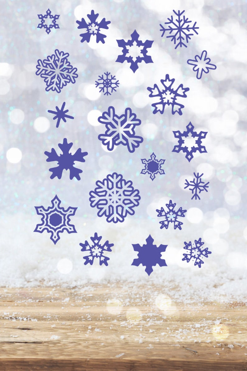 Ice Crystal Frozen Snow Flakes SVG & PNG Design for Silhouette or ...