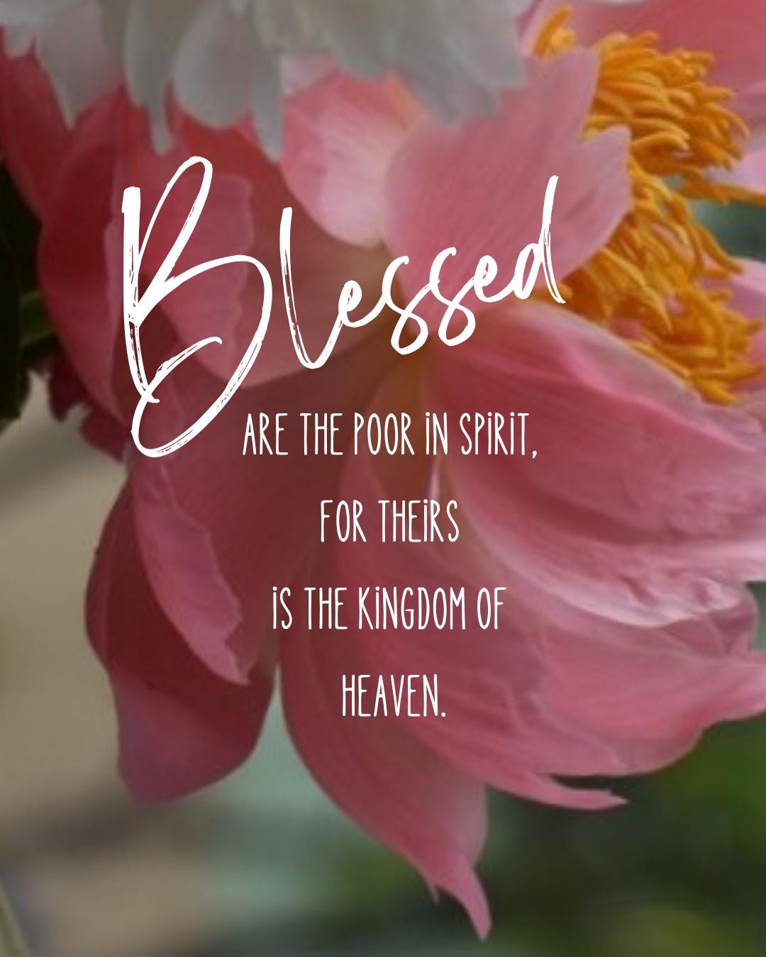 Handmade Beatitudes Greeting Card - Christian Floral Art, Scripture ...