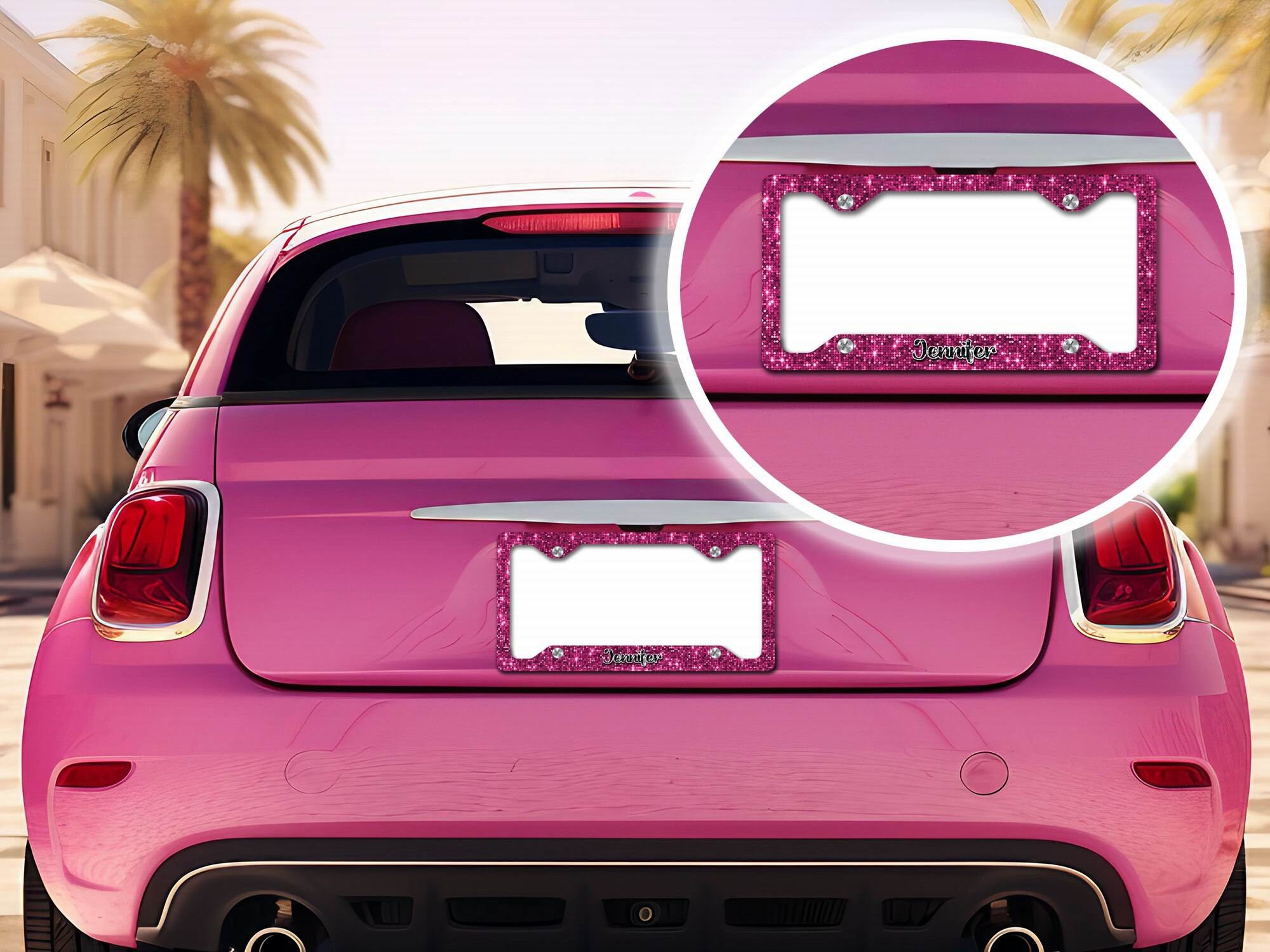 12 Glowing Disco Sequin Glitter License Plates Frames, Personalized ...