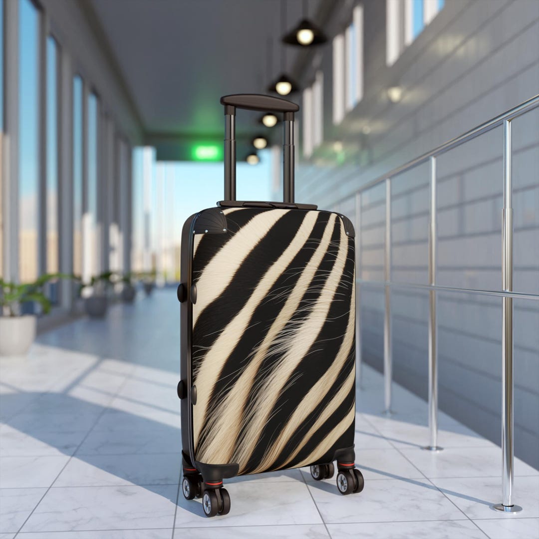 Zebra Pattern Hard Suitcase Safari Animal Print Designer Rolling Unique ...