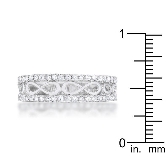 Rema 0.4ct CZ Rhodium Contemporary Infinity Band Ring - Etsy