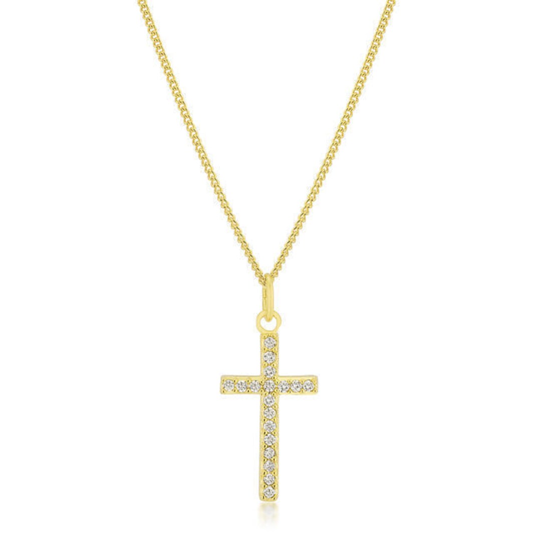 Simple Golden Cross Pendant - Etsy