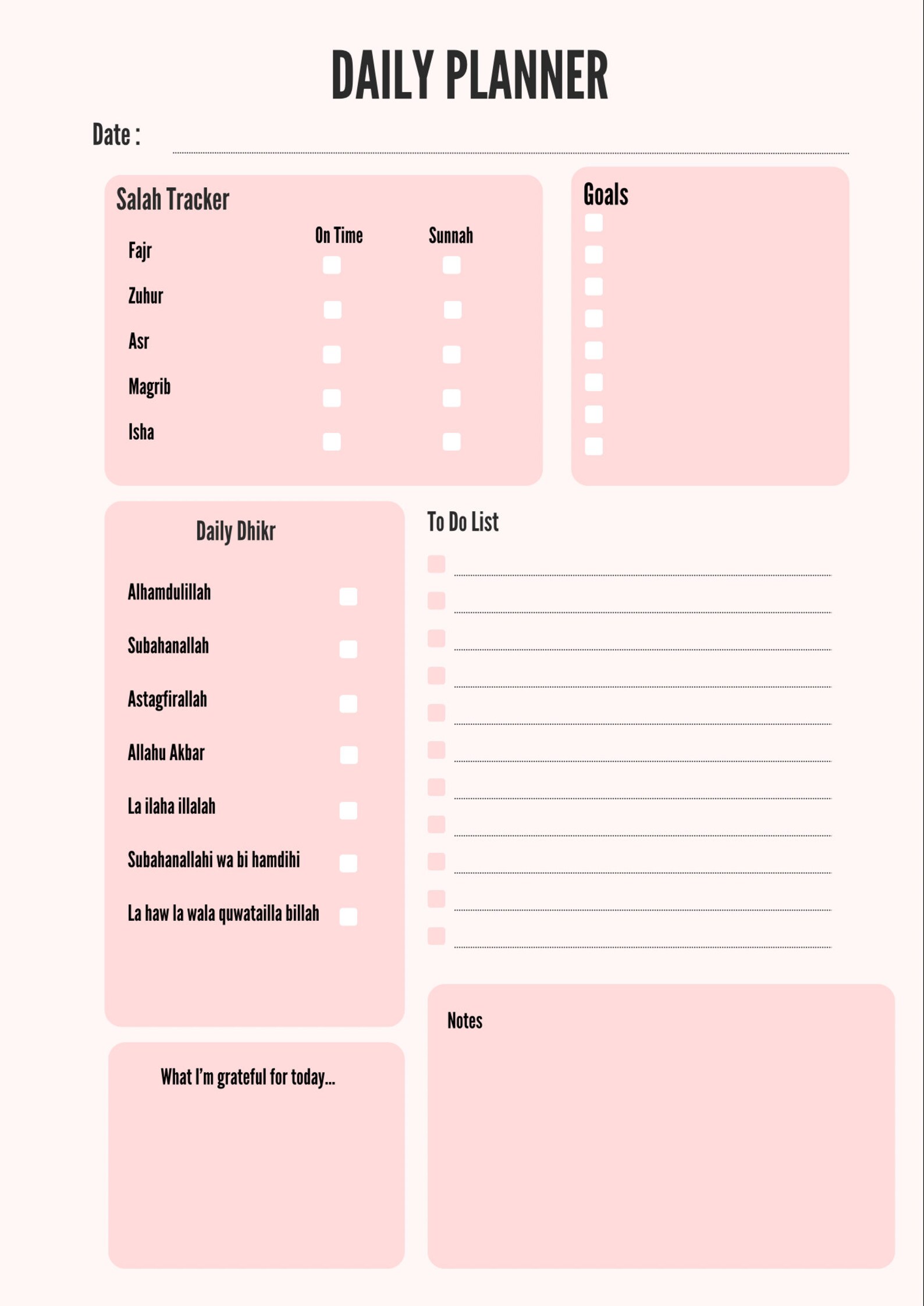 Islamic Daily Planner - Etsy